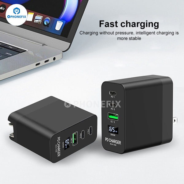 Intelligent USB Type-C Multi-Port PD Fast Charger With Magnetic Wirele