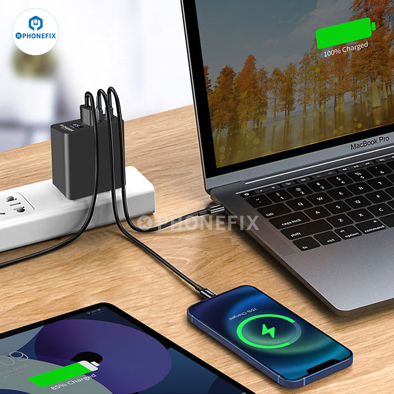 Intelligent USB Type-C Multi-Port PD Fast Charger With Magnetic Wirele