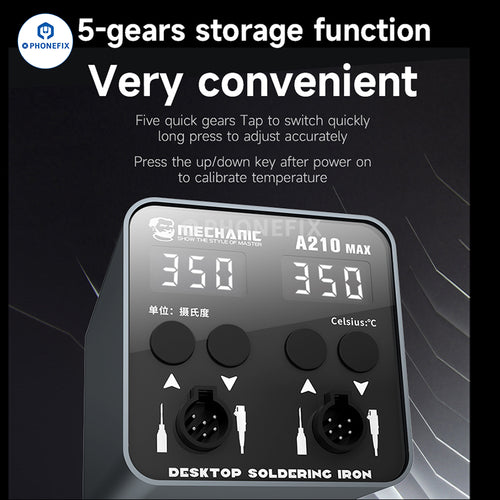 Mechanic A210 MAX Double Soldering station With T210 Handle