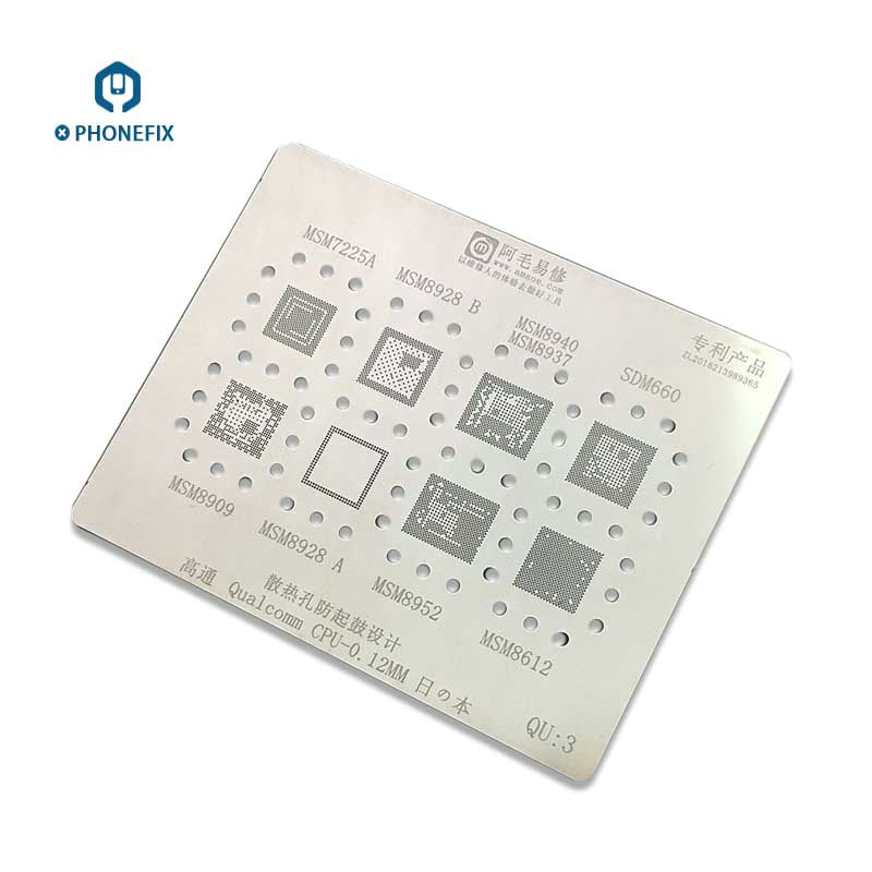 0.12MM Qualcomm CPU BGA Reballing Stencil Template MSM8928