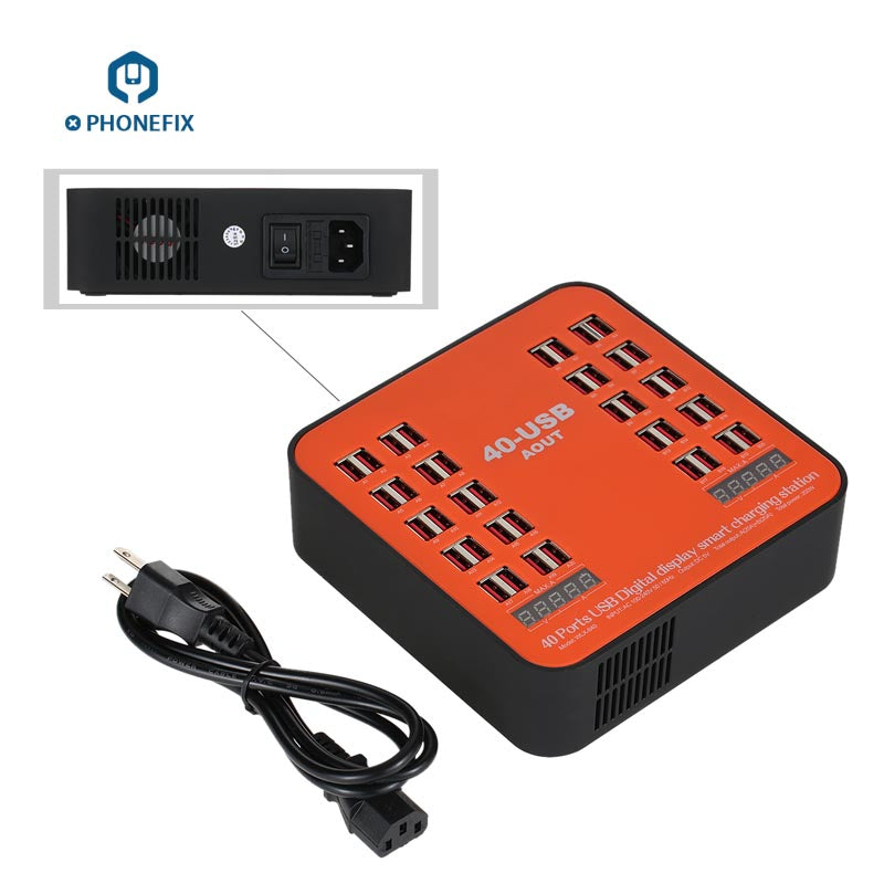 200W 40A 40 Ports USB Hub charging Station Multi USB Charging Hub