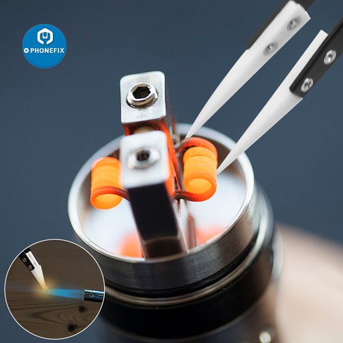 3 Set Anti-Static Stainless Steel Ceramic Tweezers For PCB Soldering R