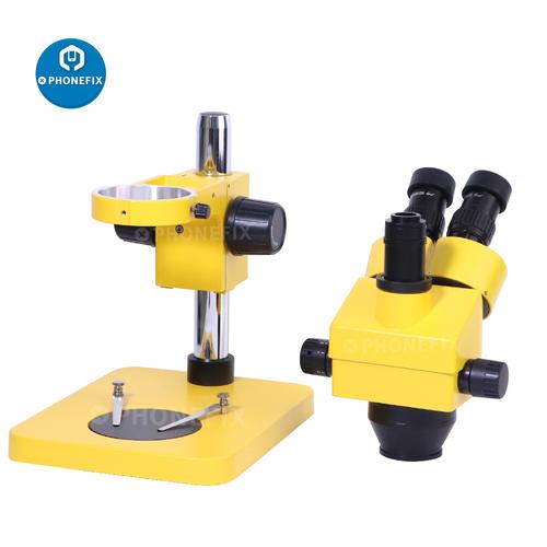 7X-45X Yellow Trinocular Microscope For Phone motherboard Repair