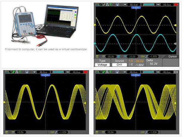 200Mhz 1GSa-s 2 Channels Hantek DSO1202B Handheld Oscilloscope