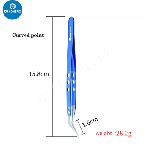 MJ Anti-Static Stainless Steel Ceramic Tweezers For PCB Soldering Repa