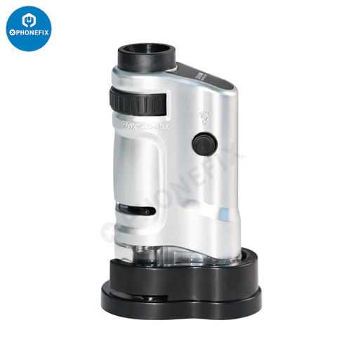 Mini Microscope 20-40X Pocket Magnifying Glass LED Light