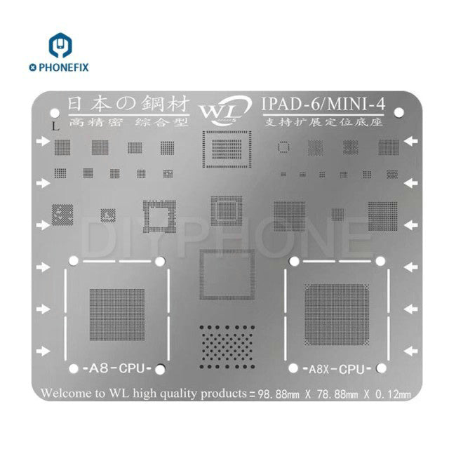 WL Multi-Purpose BGA Stencil Templates For ipad 2345 mini1234 pro