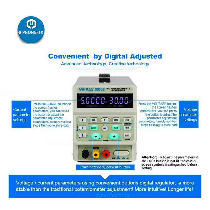 YiHua 3005D DC Power Supply 30V 5A Regulated Adjustable