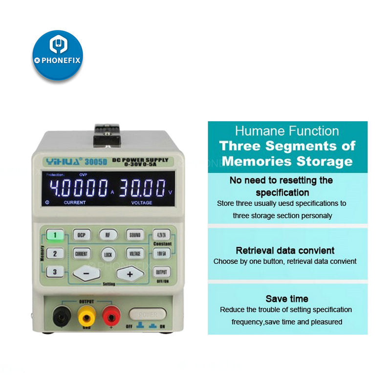 YiHua 3005D DC Power Supply 30V 5A Regulated Adjustable